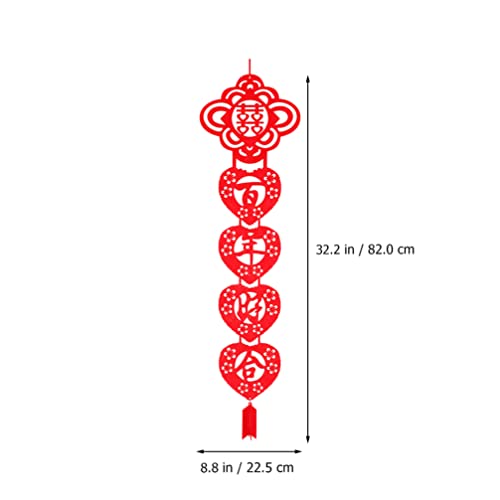 SEWACC Chinese Wedding Porch Sign 1 Pair Chinese Traditional Wedding Couplet Red Word Front Door Couplet Wedding Sticker Decorations for Home Wedding Party