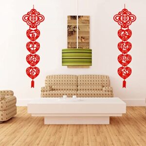 SEWACC Chinese Wedding Porch Sign 1 Pair Chinese Traditional Wedding Couplet Red Word Front Door Couplet Wedding Sticker Decorations for Home Wedding Party