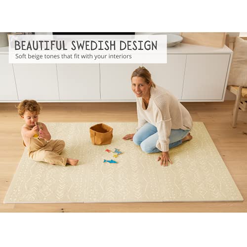 Lillefolk Premium Foam Play Mat for Baby - Large 72”x48” Non-Toxic, Soft Thick Activity Playmat for Girl or Boy; Interlocking Puzzle Tiles, Floor Mats for Infants Tummy Time, Crawling