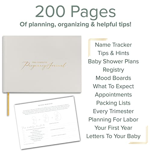 Pregnancy Journal For First Time Moms - Keepsake Memory Book Pregnancy Photo Journals - 40 Weekly Calendars Milestone Journey - 200 Page Baby Book Mom Gifts - Space For Ultrasound Photos & Tracking