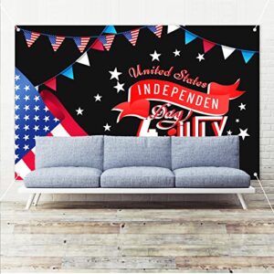 Aposemo Veteran Memorial Party Decoration Banner 4th of July Background Patriotic Backdrop Independence Day American Flag Stars and Stripes Backdrop