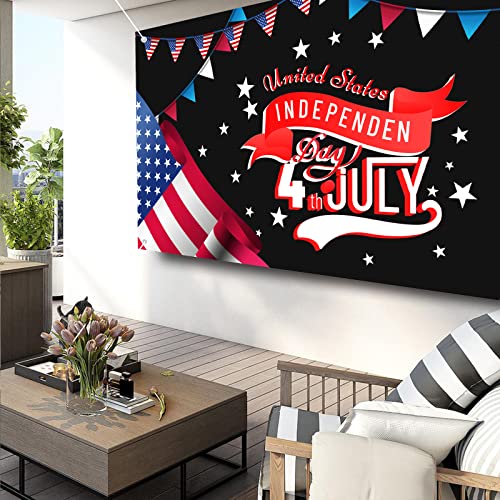 Aposemo Veteran Memorial Party Decoration Banner 4th of July Background Patriotic Backdrop Independence Day American Flag Stars and Stripes Backdrop