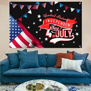 Aposemo Veteran Memorial Party Decoration Banner 4th of July Background Patriotic Backdrop Independence Day American Flag Stars and Stripes Backdrop