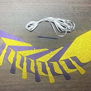 Graduation Party Decorations Purple Gold 2023 NYU Graduation Decorations 4pcs Graduation Hat Banner Garlands Glitter Purple Gold for 2023 Graduation Party Supplies