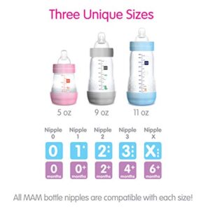 MAM Easy Start Anti Colic 11 oz Baby Bottle, Easy Switch Between Breast and Bottle, Reduces Air Bubbles and Colic, 3 Pack, 4+ Months, Unisex,3 Count (Pack of 1)