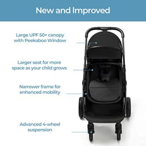 Mompush Wiz 2-in-1 Baby Stroller with Bassinet Mode - Foldable Infant Stroller to Explore More as a Family - Toddler Stroller with Reversible Stroller Seat - Travel System Compatible