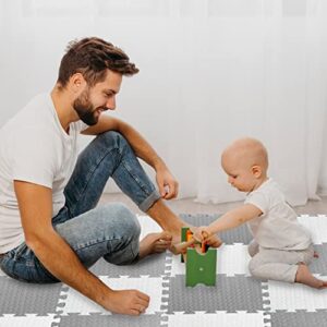 Soft EVA Foam Playmat for Babies, Toddlers Interlocking Extra Thick 0.4'' Padded Floor Mat for Crawling,Playing & Activity 16 Tiles in Pack Large 48'' x 48'' Connected by Smile My Baby