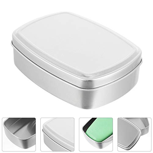 Operitacx Soapbox 2pcs Aluminum Soap Box Empty Metal Tins for Candle Making Candies Leak- Proof Balm Boxes Aluminum Tin Jar Containers for Candies Jewelry Powder 150ml Sponge Dish