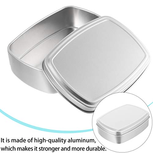 Operitacx Soapbox 2pcs Aluminum Soap Box Empty Metal Tins for Candle Making Candies Leak- Proof Balm Boxes Aluminum Tin Jar Containers for Candies Jewelry Powder 150ml Sponge Dish