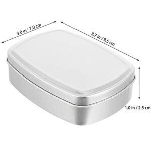 Operitacx Soapbox 2pcs Aluminum Soap Box Empty Metal Tins for Candle Making Candies Leak- Proof Balm Boxes Aluminum Tin Jar Containers for Candies Jewelry Powder 150ml Sponge Dish