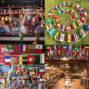 MOVINPE 2022 World Cup String Flag Bunting Set, Soccer Group Match 32 Teams Countries Banners Double-sided, 33 Feet Qatar World Cup Decoration for Grand Opening, Sports Bar, Party Events