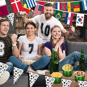 MOVINPE 2022 World Cup String Flag Bunting Set, Soccer Group Match 32 Teams Countries Banners Double-sided, 33 Feet Qatar World Cup Decoration for Grand Opening, Sports Bar, Party Events