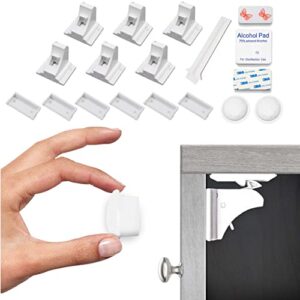 eco-baby cabinet locks for babies -baby proofing safety latches (6-pack), 2 keys -no drilling magnetic child locks for cabinet, doors -easy installation drawer locks