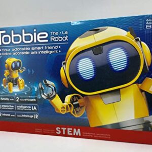 CIC21-893 Tobbie Interactive a/I Capable Robot Infrared Sensor Two Play Modes – Follow Me Explore Develops Own Emotions Gestures Sound Lighting Effects