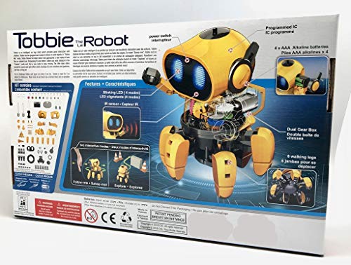 CIC21-893 Tobbie Interactive a/I Capable Robot Infrared Sensor Two Play Modes – Follow Me Explore Develops Own Emotions Gestures Sound Lighting Effects