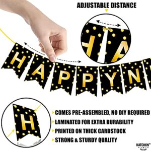 Shiny, Happy New Year Banner 2023 - 10 Feet, No DIY | NYE Decorations 2023 | Happy New Year Sign for New Years Eve Party Supplies 2023 | New Years Eve Decorations for Happy New Year Decorations 2023