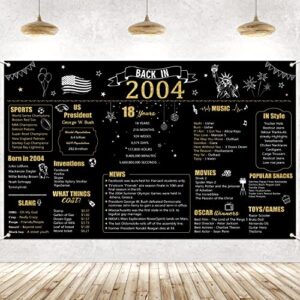 w1cwey extra large 43.3’*70.8’ 2004 black gold backdrop 19 year old birthday party photo background coming of age banner 19th birthday black gold decor vintage backdrop photography for indoor outdoor