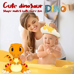 2 Pack Baby Shower Cap for Kids Hair Washing Shield Toddler Bath hat Baby Shower Visor Baby Shampoo Cap Head Protector Cute Dinosaur Shape Makes Baby Bath More Fun Blue