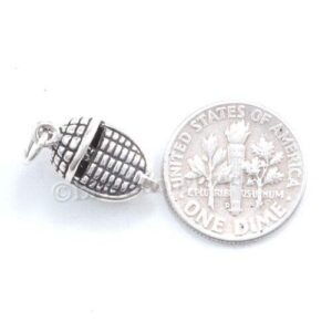 New Baby Basket Charm Pendant Opens to Baby Moveable 925 Sterling Silver Jewelry 3D BLU0780BUNN