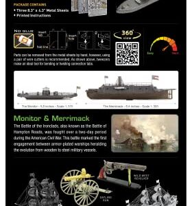 Metal Earth Premium Series Monitor & Merrimack 3D Metal Model Kit Fascinations