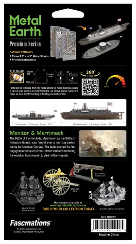 Metal Earth Premium Series Monitor & Merrimack 3D Metal Model Kit Fascinations