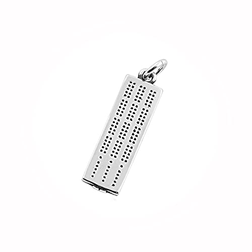 New Cribbage Board Crib Card Game 925 Solid Sterling Silver Charm TRRII1353ISSSL