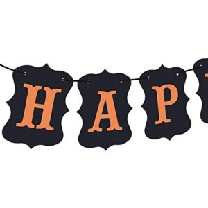 ERKOON Happy Halloween Banner Bunting with Pumpkin Sign for Halloween Wall Decorations Party Supplies Home Hanging Photo Props