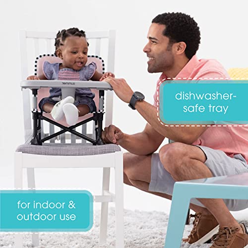 Summer Infant Pop ‘n Sit SE Booster Chair, Sweet Life Edition, Booster Seat for Indoor/Outdoor Use – Fast, Easy and Compact Fold, Bubble Gum Color