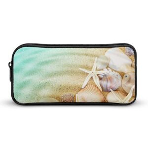 seashells and sea starfishes pencil case pencil pouch coin pouch cosmetic bag office stationery organizer