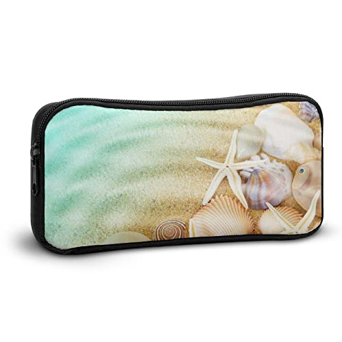 Seashells and Sea Starfishes Pencil Case Pencil Pouch Coin Pouch Cosmetic Bag Office Stationery Organizer