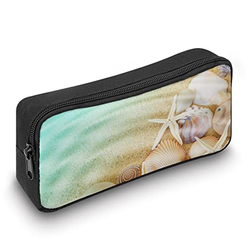 Seashells and Sea Starfishes Pencil Case Pencil Pouch Coin Pouch Cosmetic Bag Office Stationery Organizer