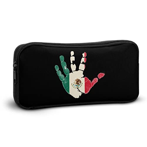 Mexico Flag Palm Pencil Case Pencil Pouch Coin Pouch Cosmetic Bag Office Stationery Organizer