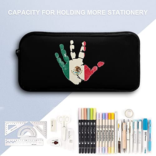 Mexico Flag Palm Pencil Case Pencil Pouch Coin Pouch Cosmetic Bag Office Stationery Organizer