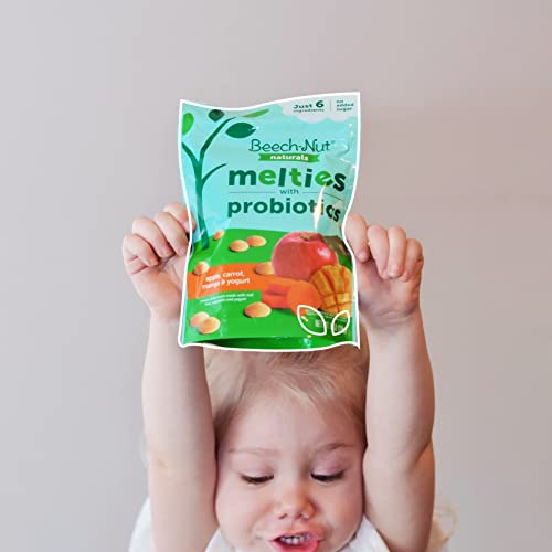 Beech-Nut Probiotic Melties Yogurt Melts, Pear Mango Spinach & Yogurt, 1oz (7 Pack), Toddler & Baby Snacks