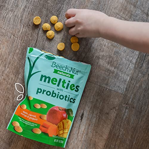 Beech-Nut Probiotic Melties Yogurt Melts, Pear Mango Spinach & Yogurt, 1oz (7 Pack), Toddler & Baby Snacks