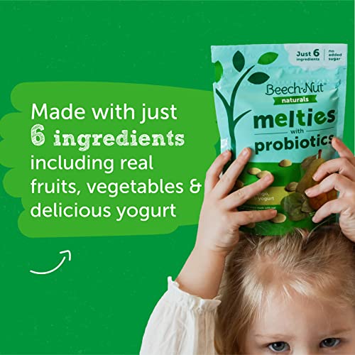 Beech-Nut Probiotic Melties Yogurt Melts, Pear Mango Spinach & Yogurt, 1oz (7 Pack), Toddler & Baby Snacks