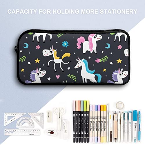 Magic Horse with Horn and Fairy Elements Pencil Case Pencil Pouch Coin Pouch Cosmetic Bag Office Stationery Organizer