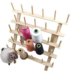 Foldable Large Thread Rack Wood Thread Holder 23 Spool Thread Wooden Storage Rack Thread Spool Stand Sewing Cone Storage Organizer, Sewing Quilting Embroidery Bobbin Organizer, Sewing Craft Tools