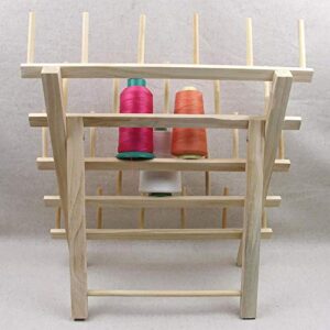 Foldable Large Thread Rack Wood Thread Holder 23 Spool Thread Wooden Storage Rack Thread Spool Stand Sewing Cone Storage Organizer, Sewing Quilting Embroidery Bobbin Organizer, Sewing Craft Tools