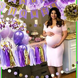 Purple Gold Baby Shower Decorations Qian's Party Purple and Gold Princess Birthday Party Decorations Purple Princess Baby Shower Confetti Purple & Gold Party Decor