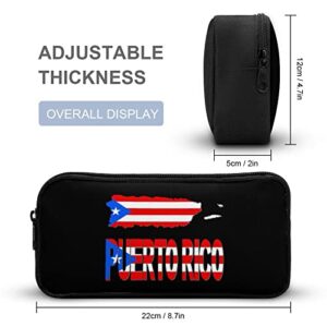 Puerto Rico Map Flag Pencil Case Pencil Pouch Coin Pouch Cosmetic Bag Office Stationery Organizer