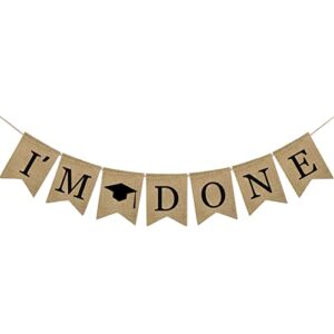 i’m done 2022 graduation banner congratulations graduate banner college graduation party decorations congrats grad party supplies for college photo props