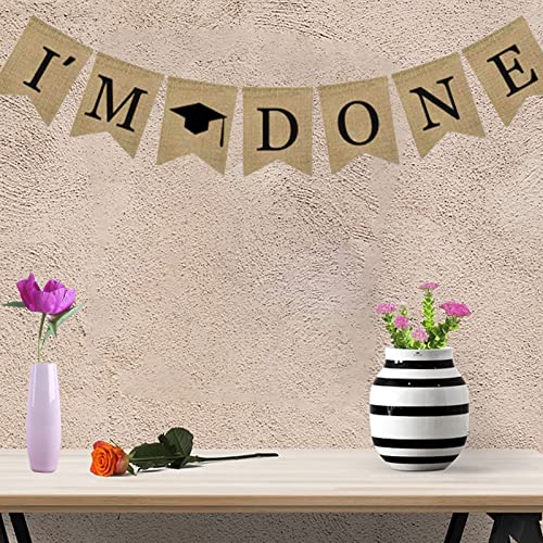 I'm Done 2022 Graduation Banner Congratulations Graduate Banner College Graduation Party Decorations Congrats Grad Party Supplies for College Photo Props