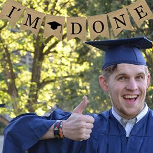 I'm Done 2022 Graduation Banner Congratulations Graduate Banner College Graduation Party Decorations Congrats Grad Party Supplies for College Photo Props