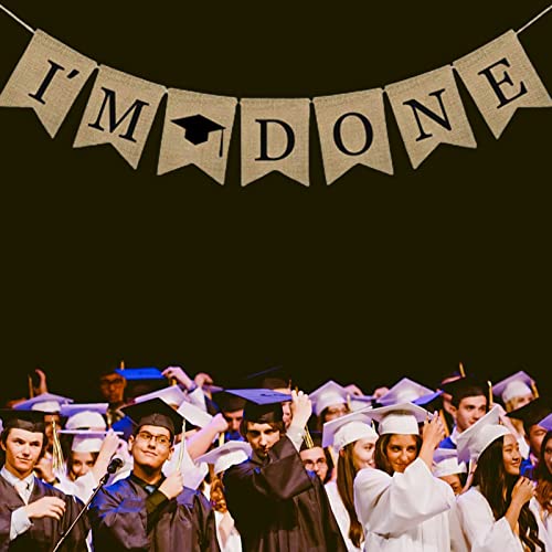 I'm Done 2022 Graduation Banner Congratulations Graduate Banner College Graduation Party Decorations Congrats Grad Party Supplies for College Photo Props