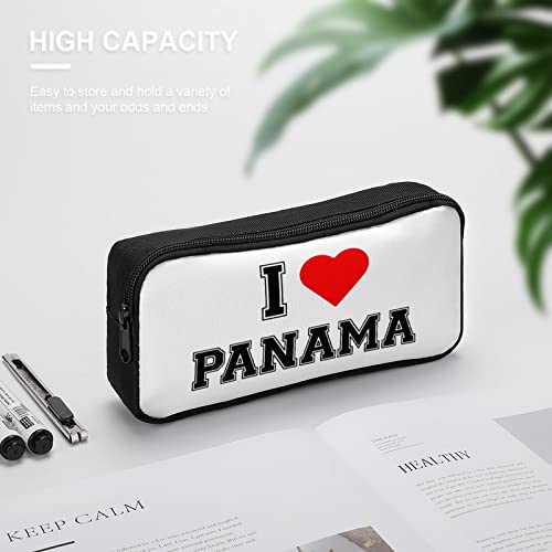 I Love Panama Pencil Case Pencil Pouch Coin Pouch Cosmetic Bag Office Stationery Organizer