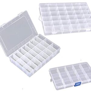 Bulfyss Jewellery Case Organiser with Adjustable Dividers 15,24,36 Grid, Transparent(Pack of 3) Standard Transparent