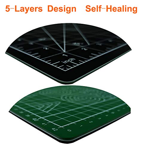 Sdanart Self Healing Cutting Mat: 12"×18" Double Sided 5-Ply Rotary Cutting Board for Sewing, Crafts, Quilting, Fabric, Hobby, Art Project