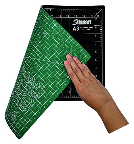 Sdanart Self Healing Cutting Mat: 12"×18" Double Sided 5-Ply Rotary Cutting Board for Sewing, Crafts, Quilting, Fabric, Hobby, Art Project