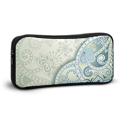 Abstract Blue Floral Pencil Case Pencil Pouch Coin Pouch Cosmetic Bag Office Stationery Organizer